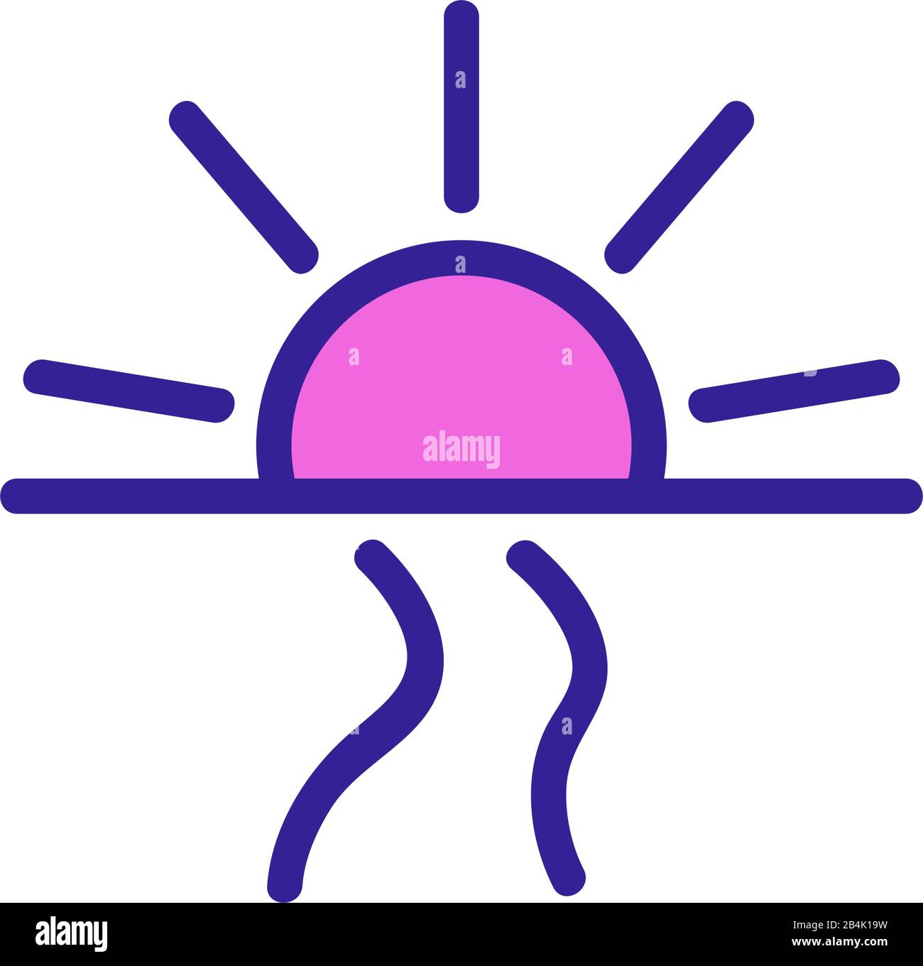 Sunrise icon vector. Isolated contour symbol illustration Stock Vector ...