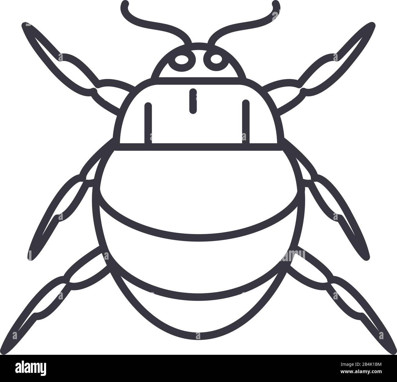 chafer insect icon over white background, line detail style, vector ...