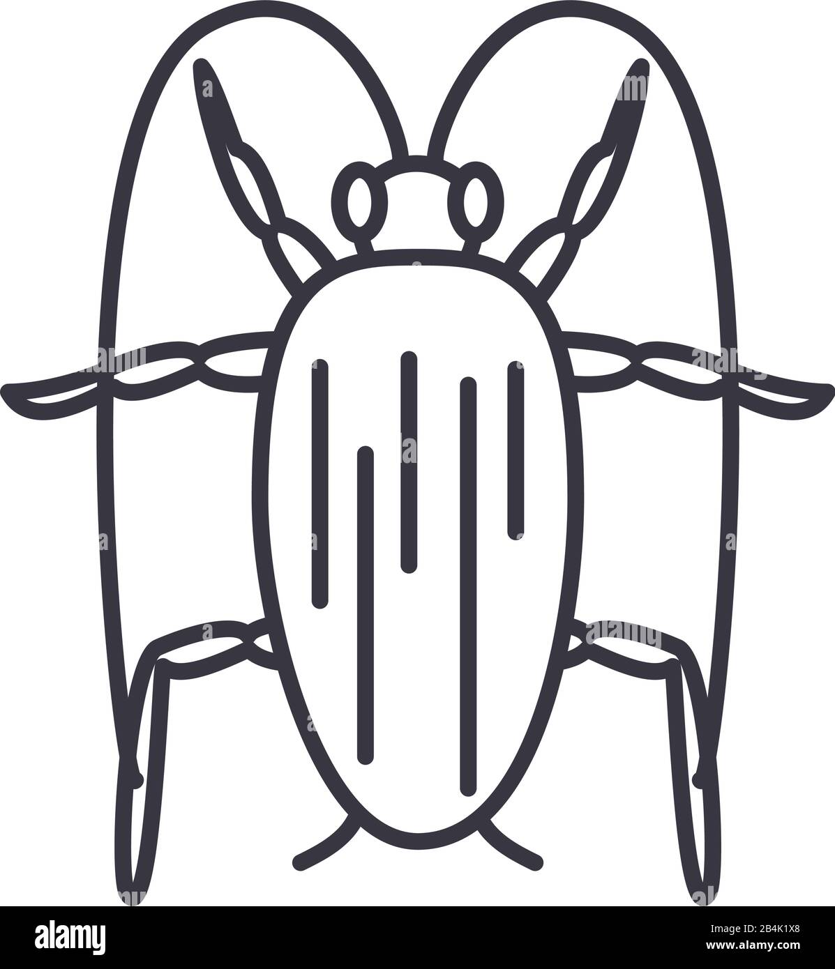 cockroach insect over white background, line detail style icon, vector ...
