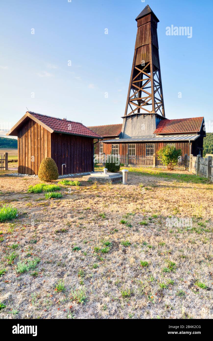 Luitpoldsprudel, derrick, atmospheric, landscape, Großenbrach ...