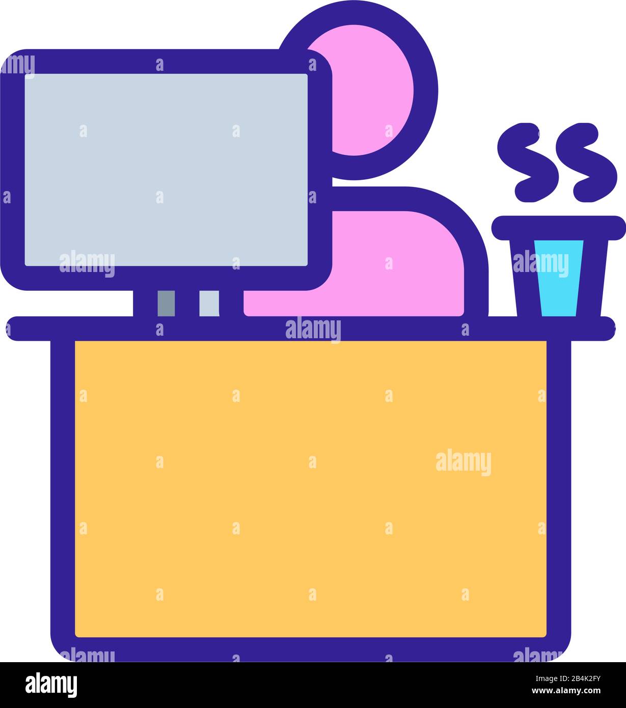 Workplace icon vector. Isolated contour symbol illustration Stock ...