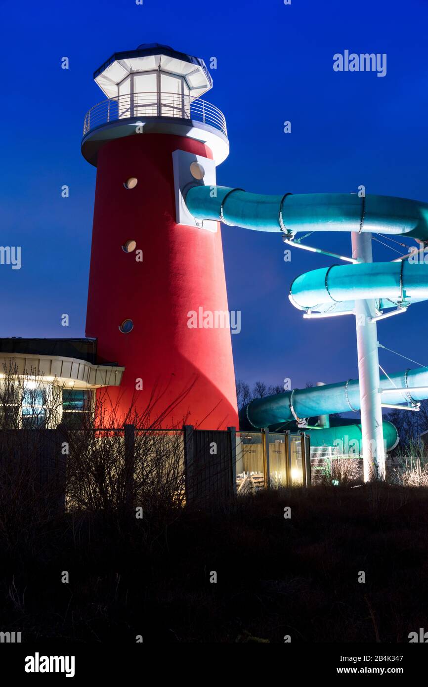 Adventure pool with indoor and outdoor area hi-res stock photography ...