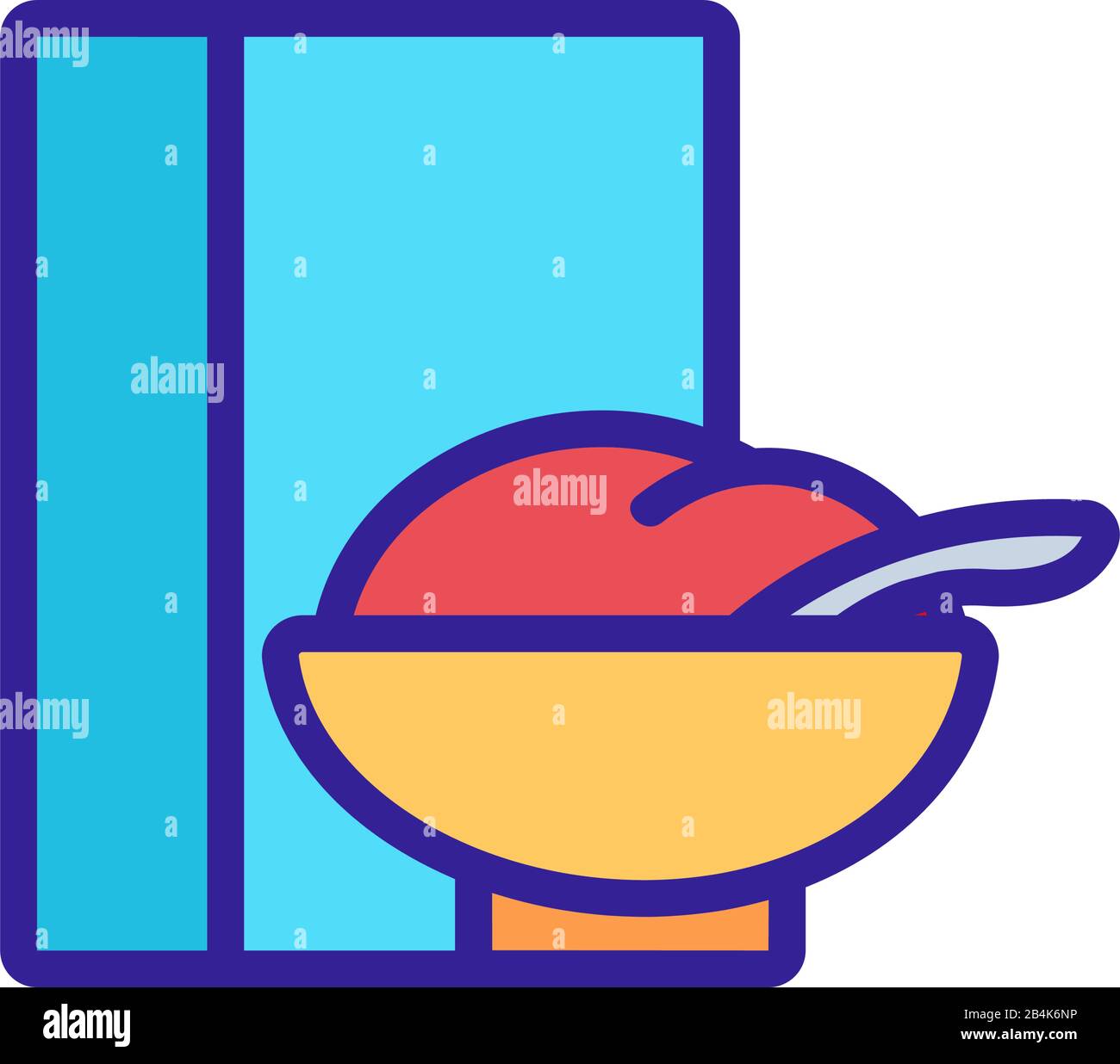 breakfast cereal icon vector. Isolated contour symbol illustration ...
