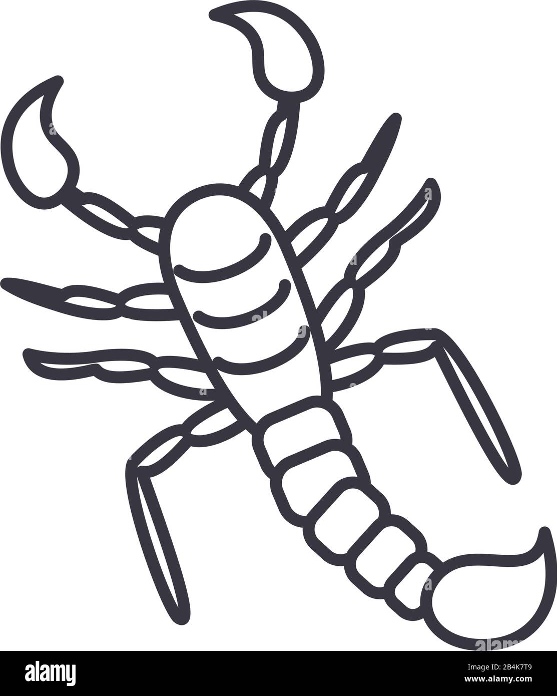 scorpio insect over white background, line detail style icon, vector ...