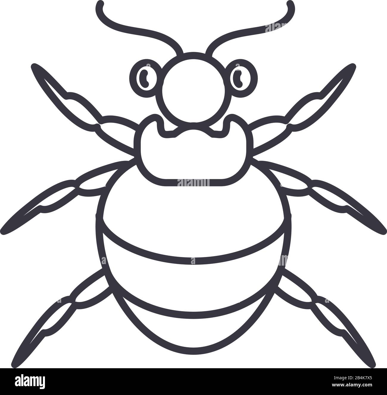 flea insect icon over white background, line detail style, vector ...
