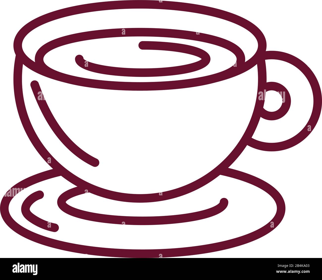 coffee mug icon over white background, line style icon, vector ...