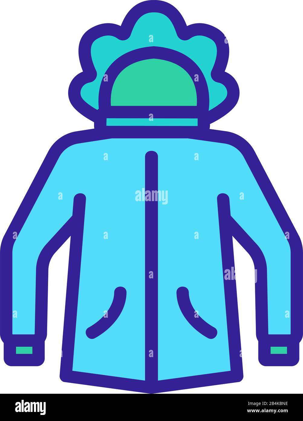 Winter jacket icon vector. Isolated contour symbol illustration Stock ...