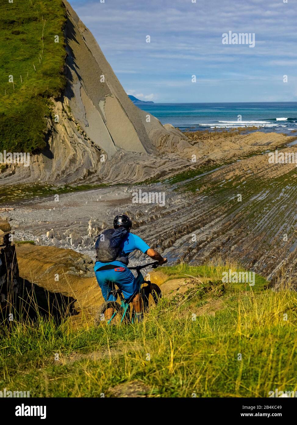 Mountain biking in the Basque Country, cliffs near Zumaia and the ...