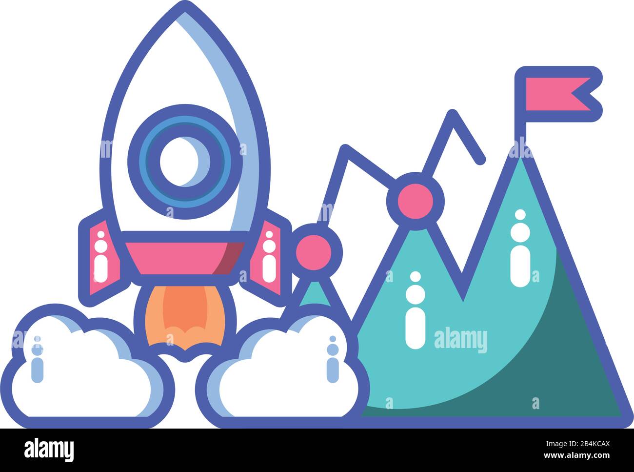 rocket with seo icons in white background vector illustration design ...