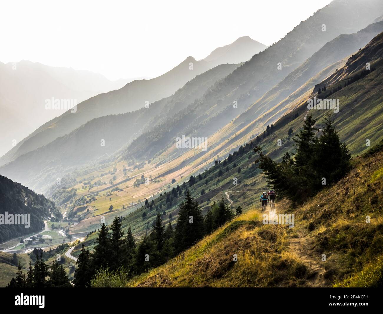 Mountain biking in the French High Pyrenees Stock Photo - Alamy