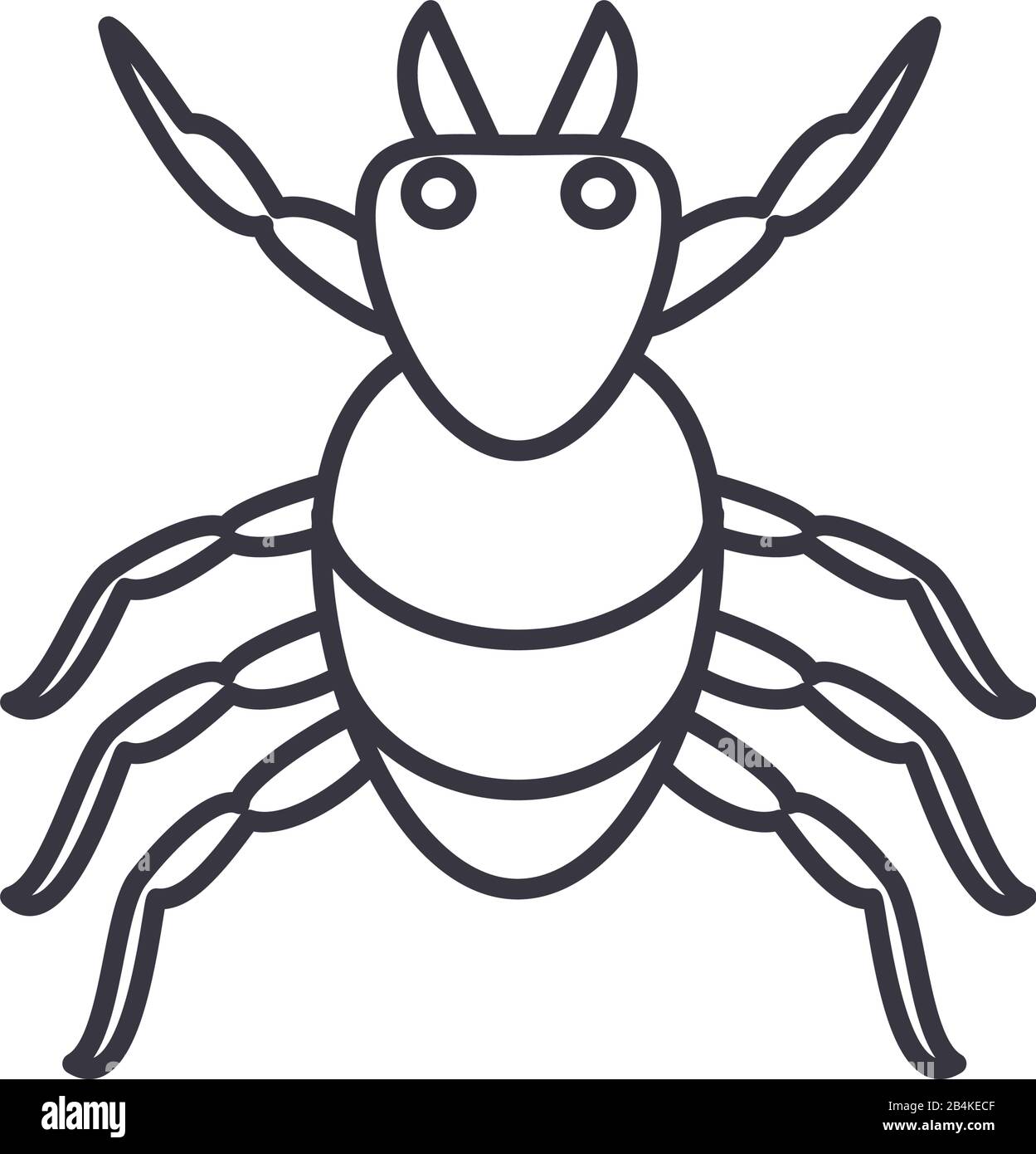 mite insect over white background, line detail style icon, vector ...