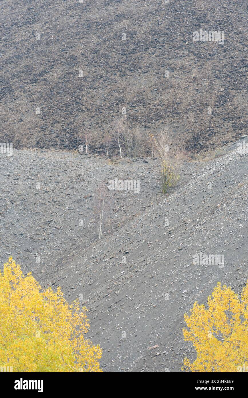 Germany, Saxony-Anhalt, Volkstedt, View of the heap Progress, former ...