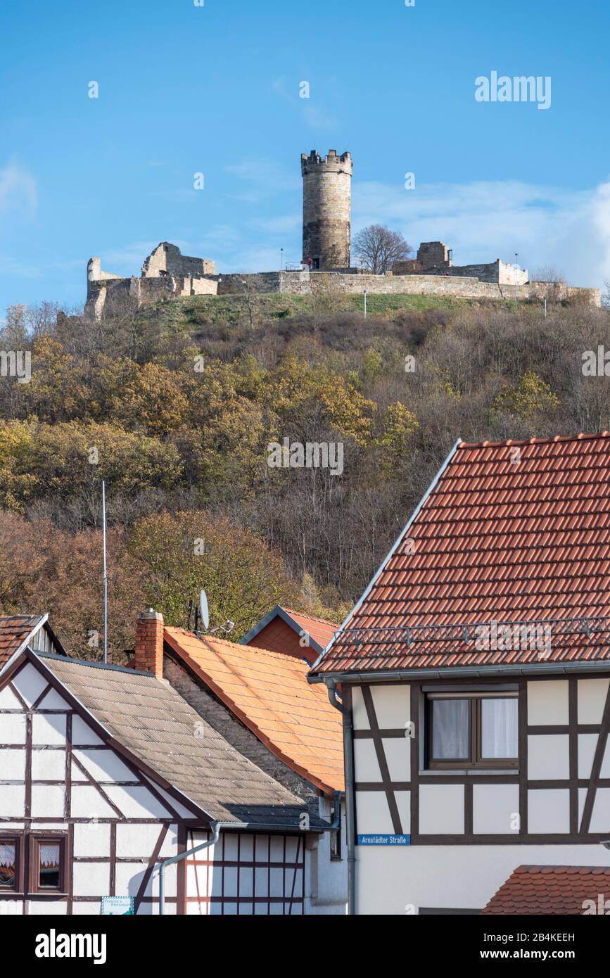 Germany, Thuringia, Mühlberg, view of the Mühlburg, oldest castle of ...