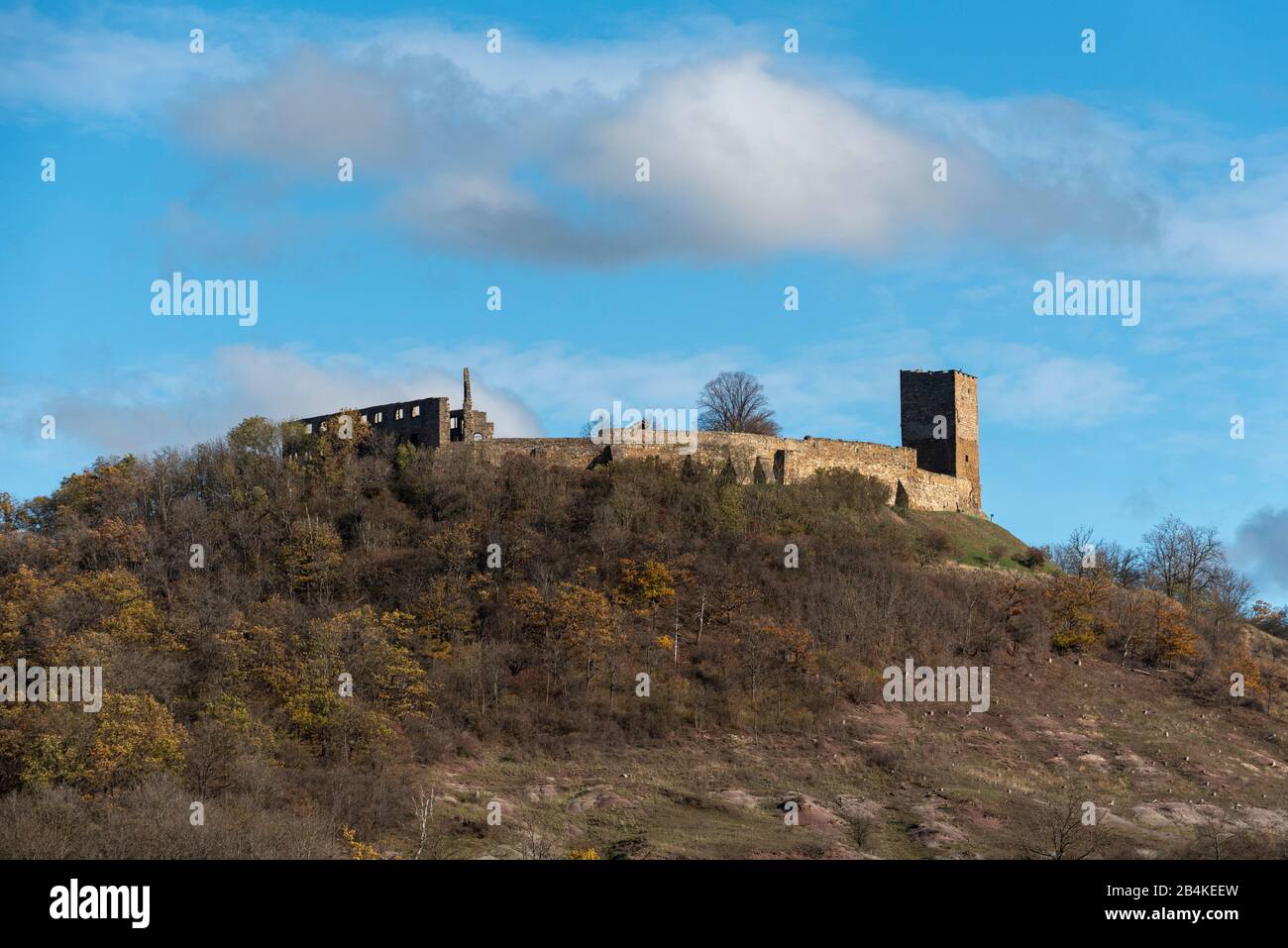 Germany, Thuringia, Wandersleben, view of the castle Gleichen, medieval ...