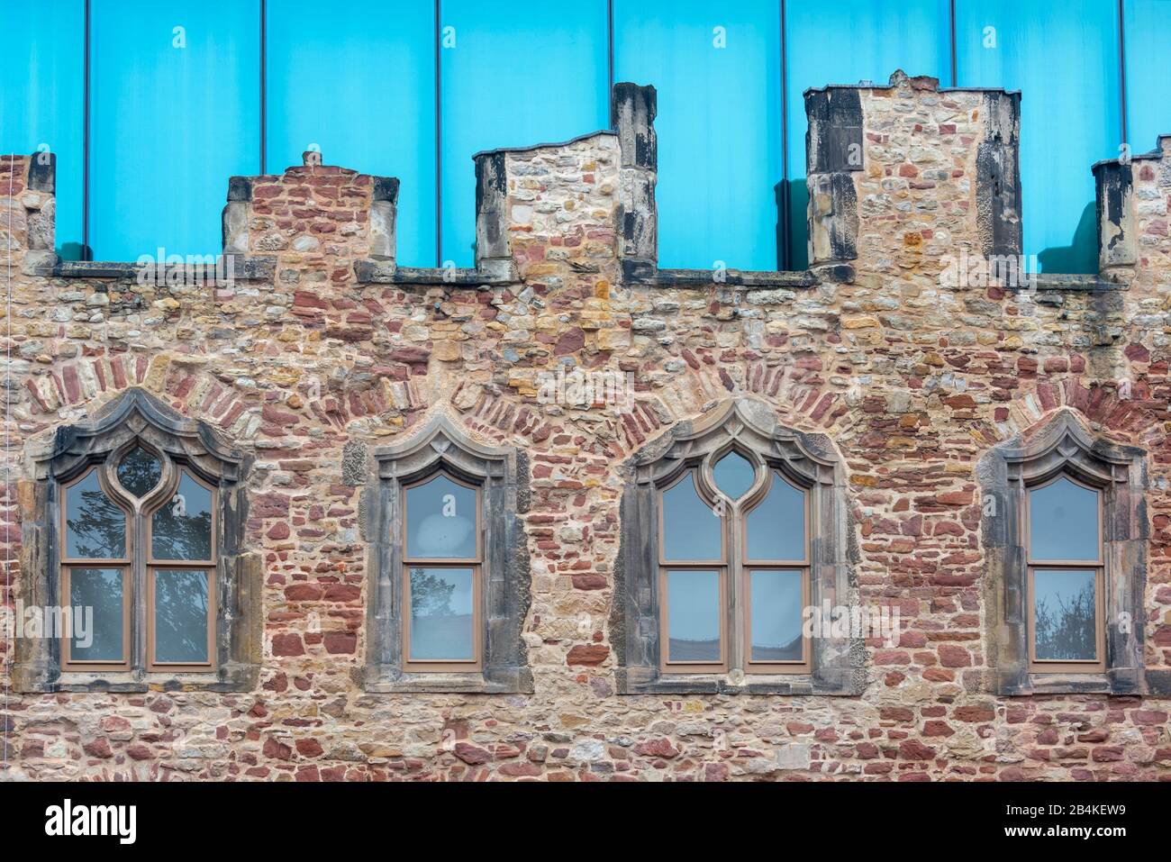 Germany, Saxony-Anhalt, Halle: View of the facade in the courtyard of ...