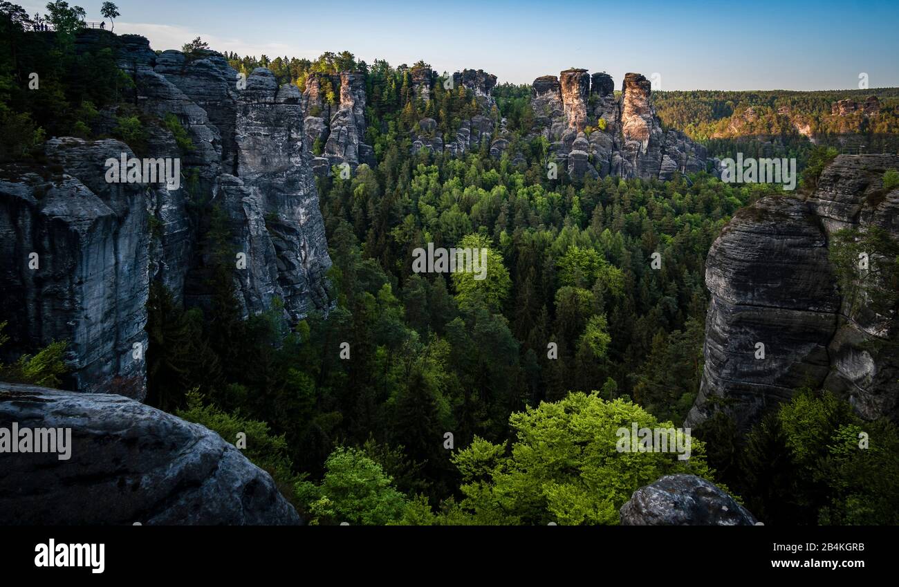Germany, Saxony Switzerland, Rathen, Elb Sandstone Mountains, Bastei ...