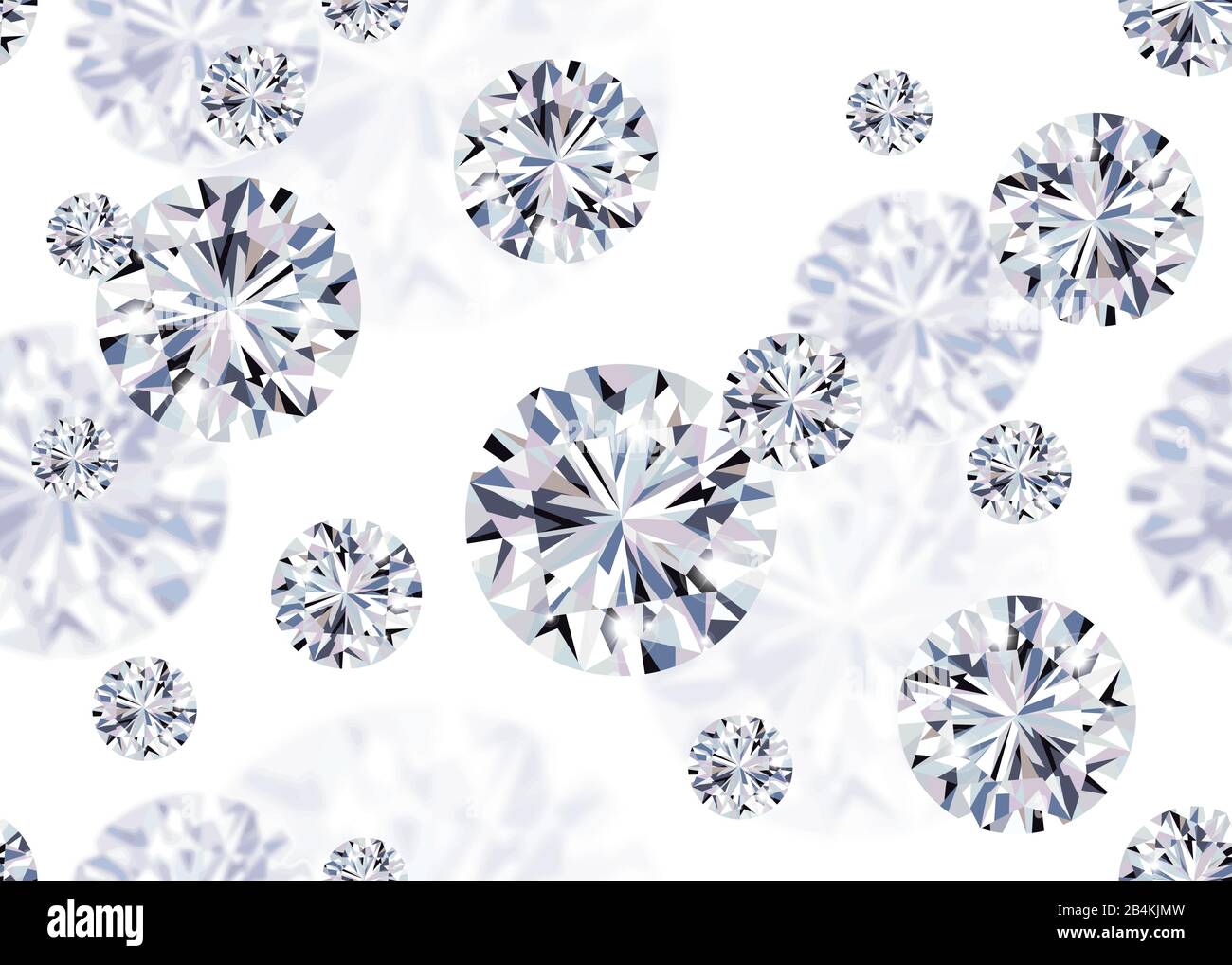 Sparkling water clear diamonds realistic vector seamless pattern Stock ...