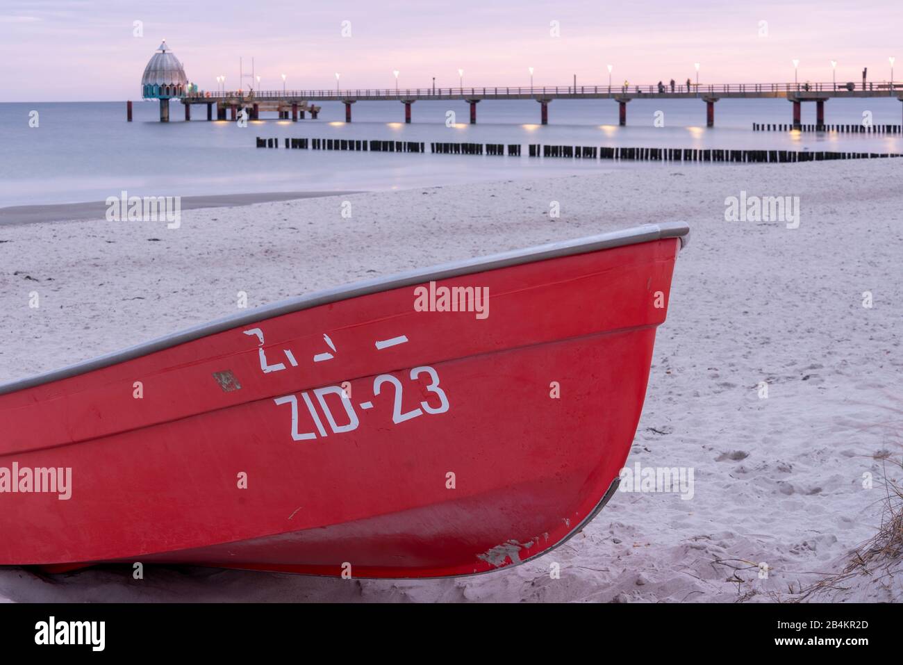 In the background you can see the zingst pier hi-res stock photography ...