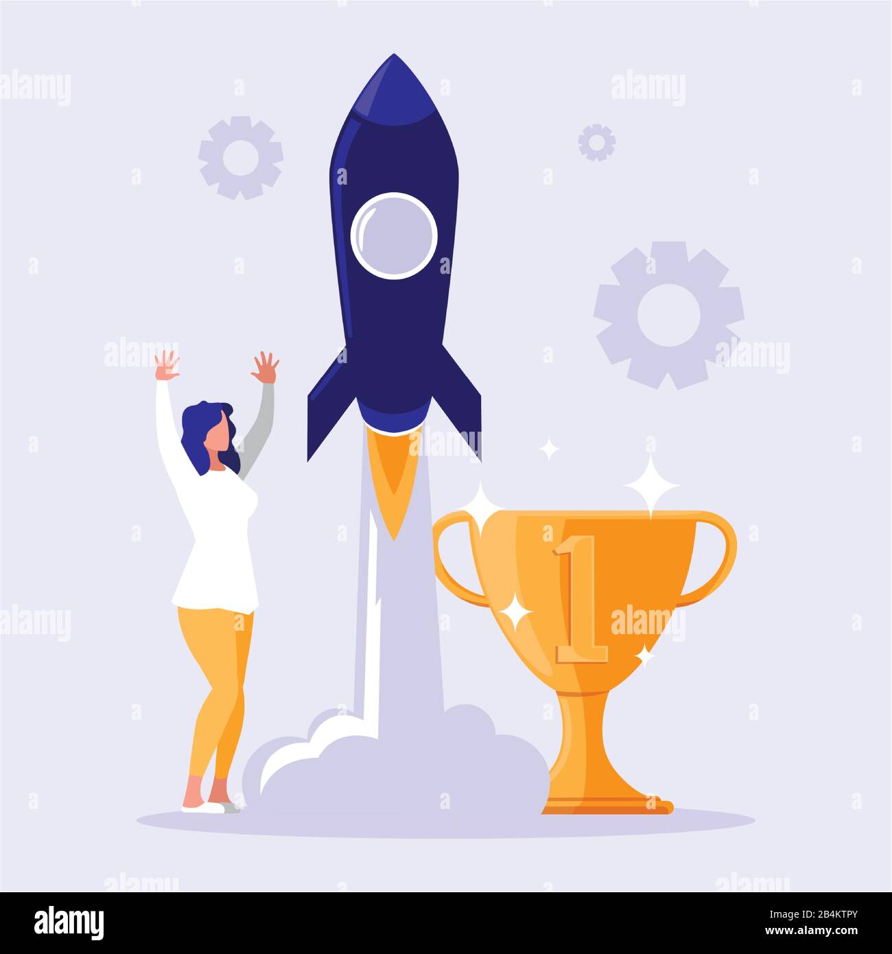 Sky woman trophy Stock Vector Images - Alamy