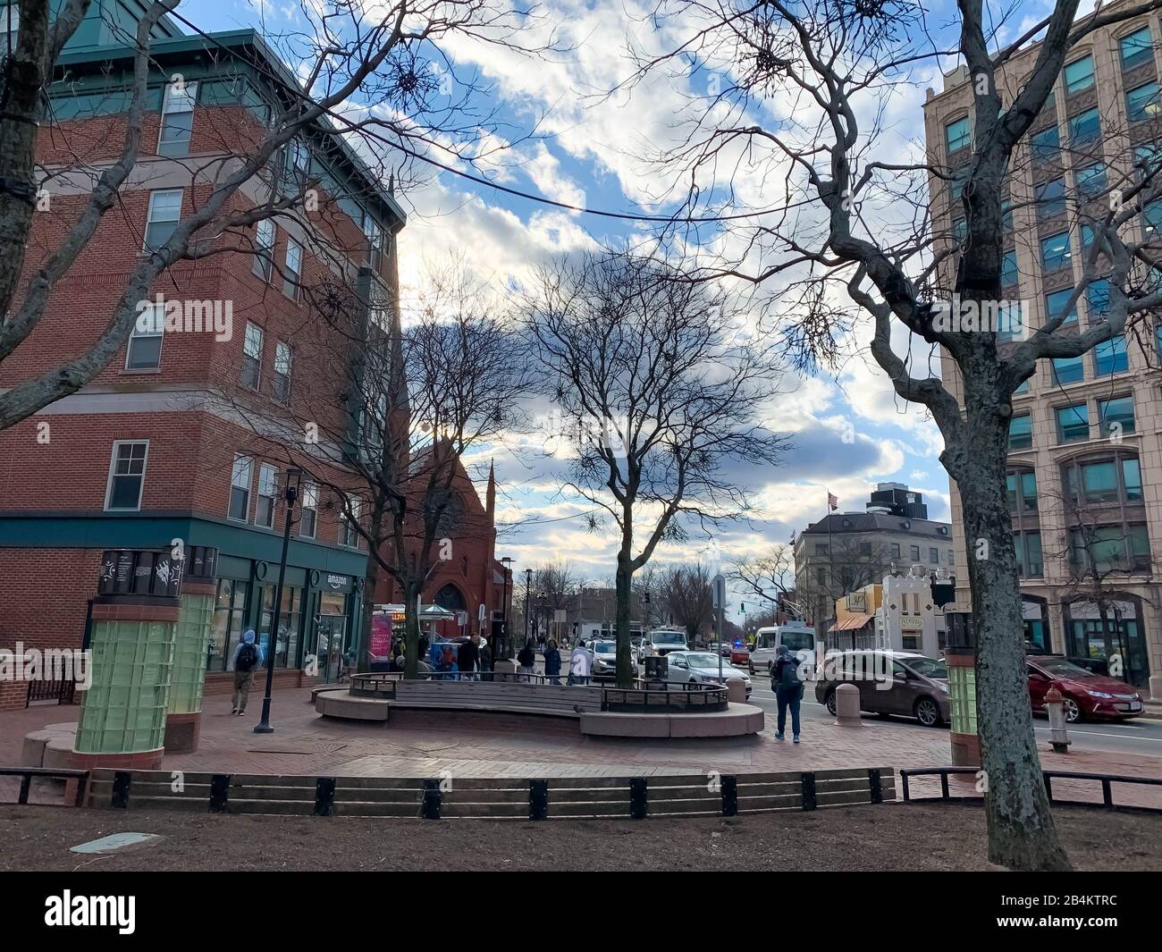 Cambridge MA USA - circa march 2020 - Central square in Cambridge MA ...