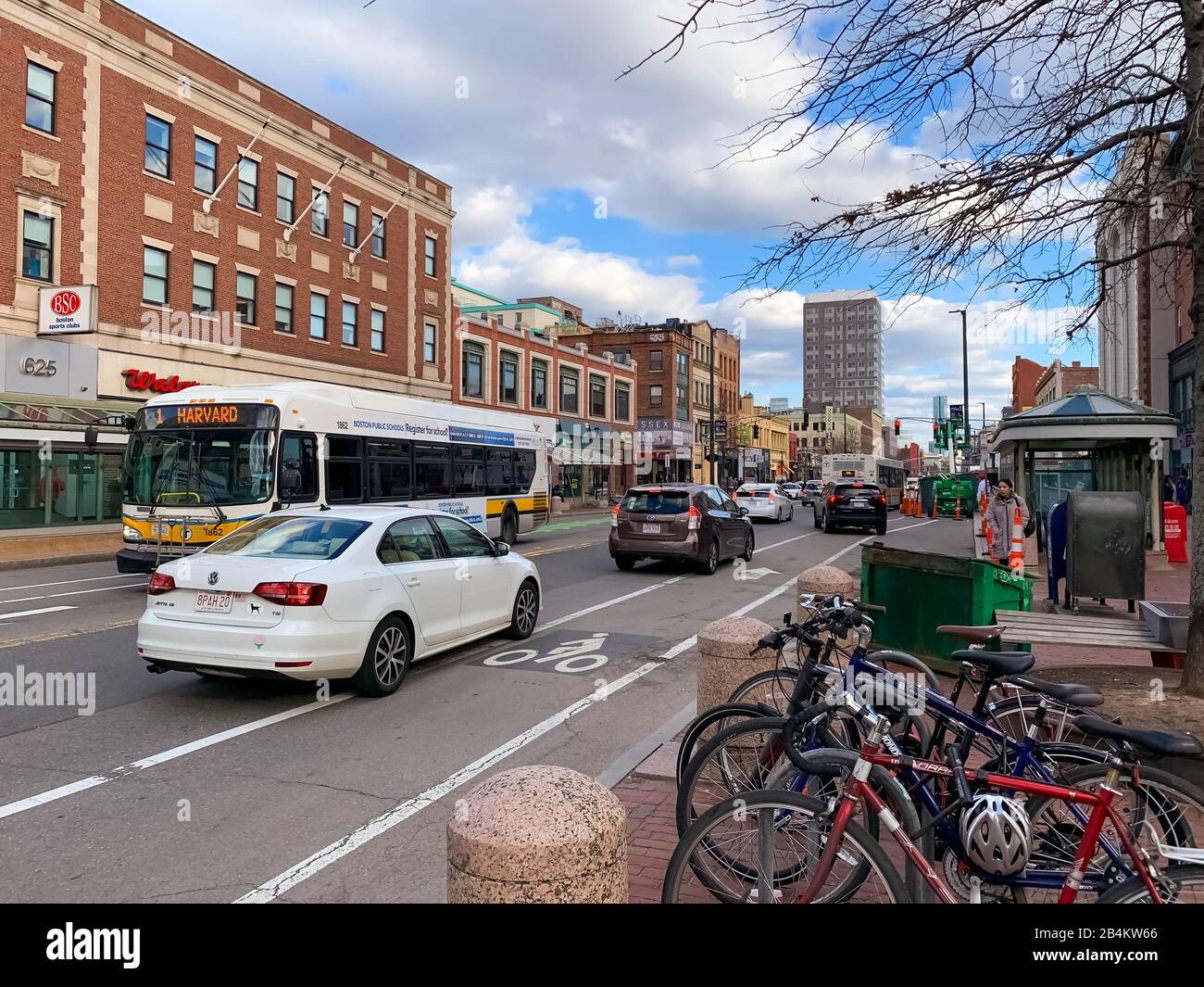 Cambridge MA USA - circa march 2020 - Central square in Cambridge MA ...