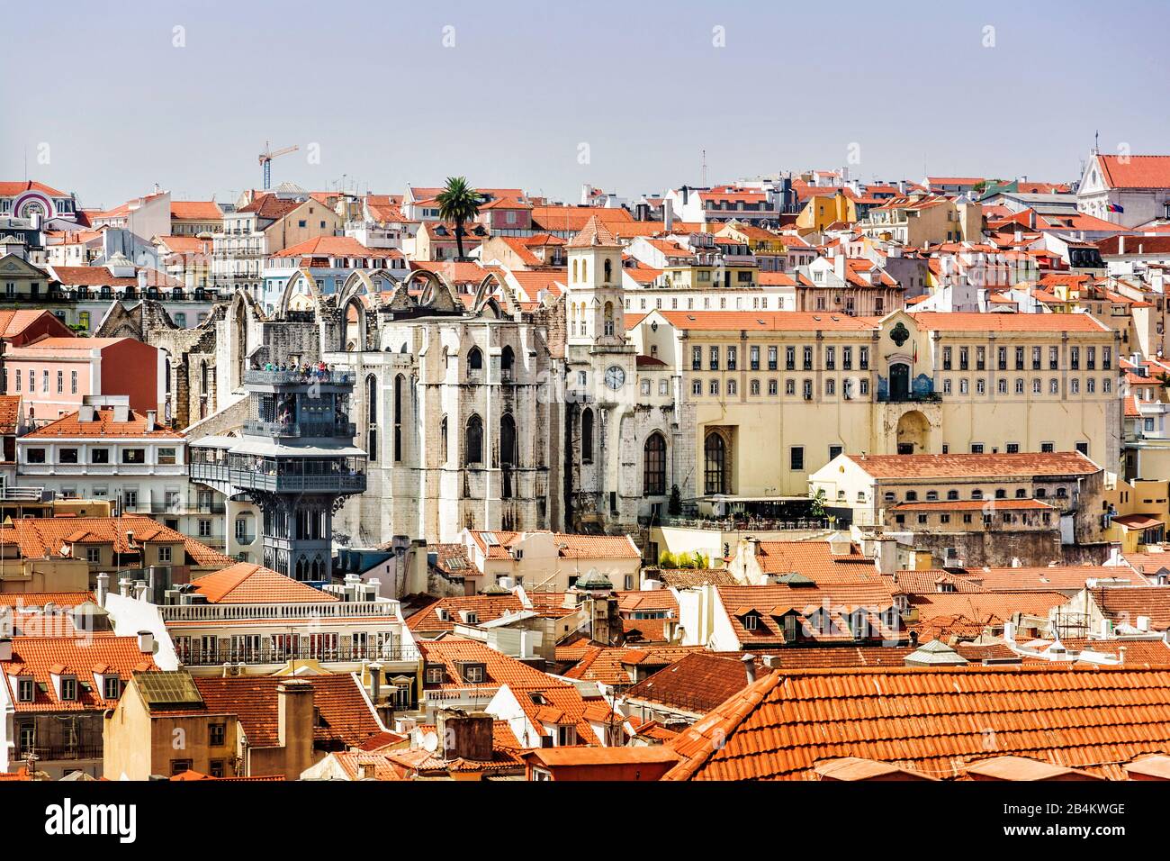 Europe, Portugal, capital, old town of Lisbon, cityscape, viewpoint ...