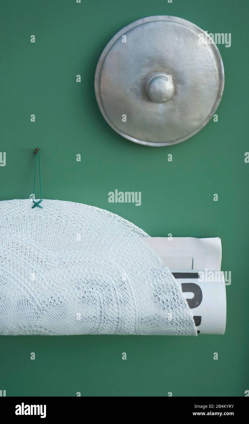 DIY newspaper holder Stock Photo - Alamy