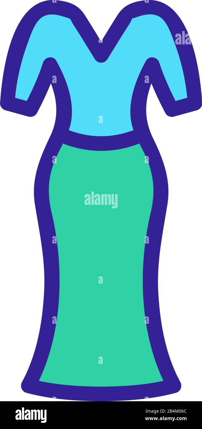 Summer dress icon vector. Isolated contour symbol illustration Stock ...