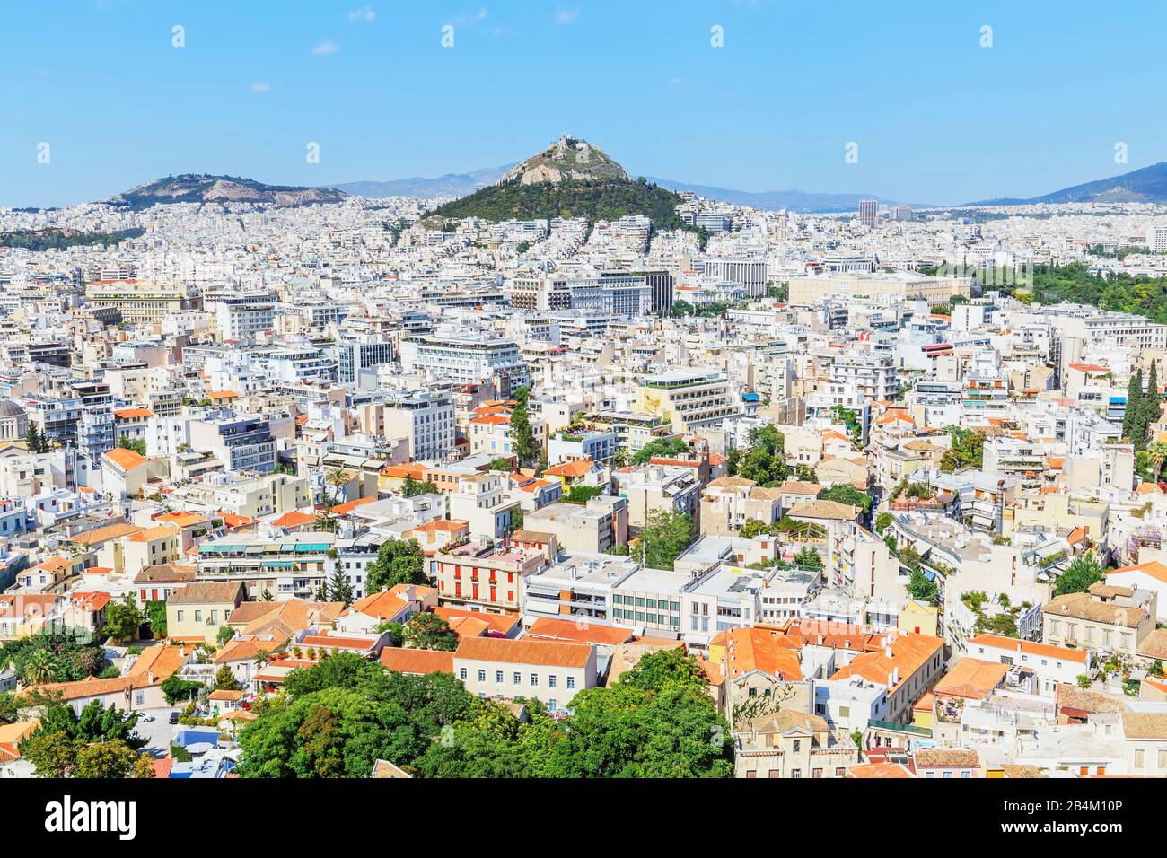 high angle view of athens city centre, Athens, Greece, Europe Stock ...