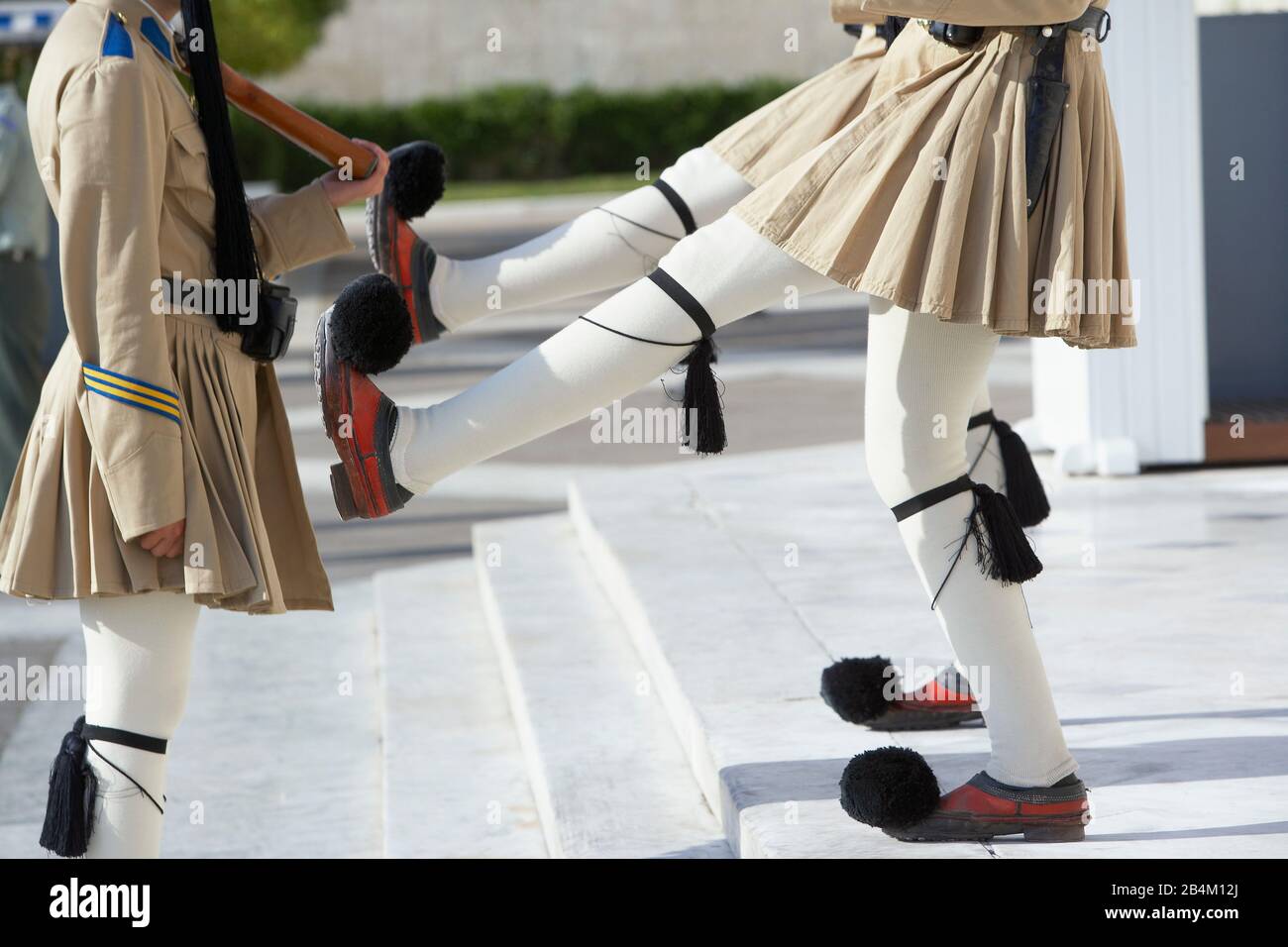 Evzone soldiers performing change of guard, Athens, Greece, Europe ...