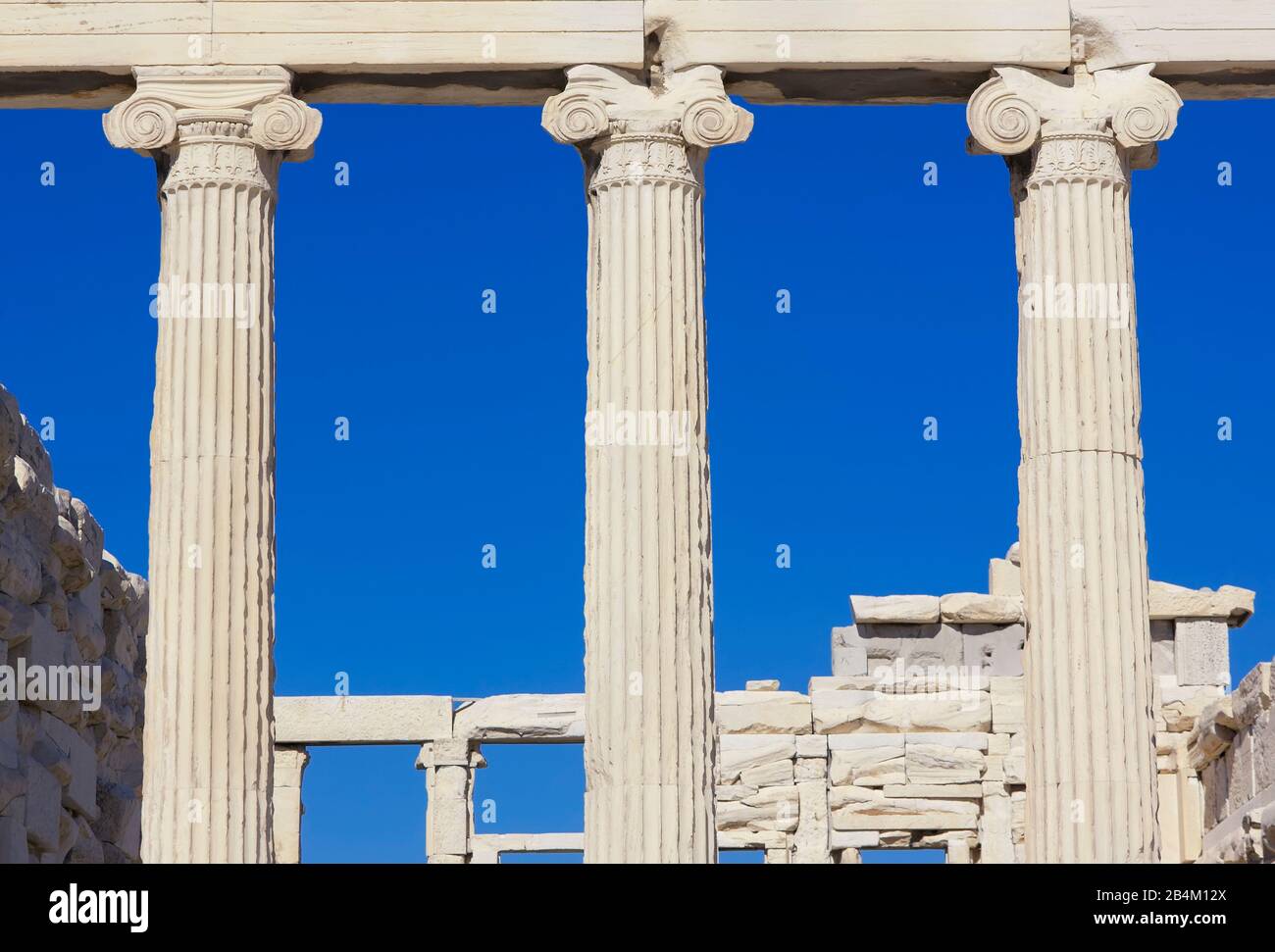 ancient columns, Acropolis of Athens, Athens, Greece, Europe Stock ...