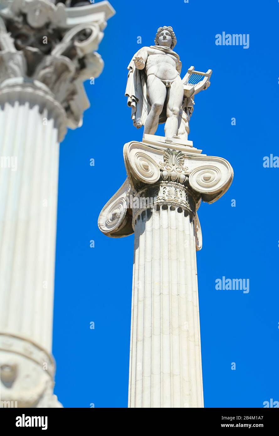 Statue of apollo outside the academy of athens hi-res stock photography ...