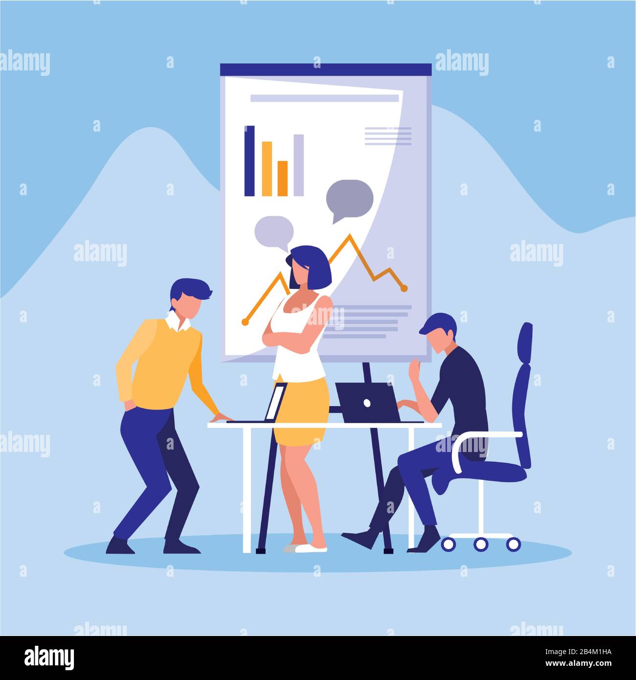 couple of people business in the work office, coordinated work in ...