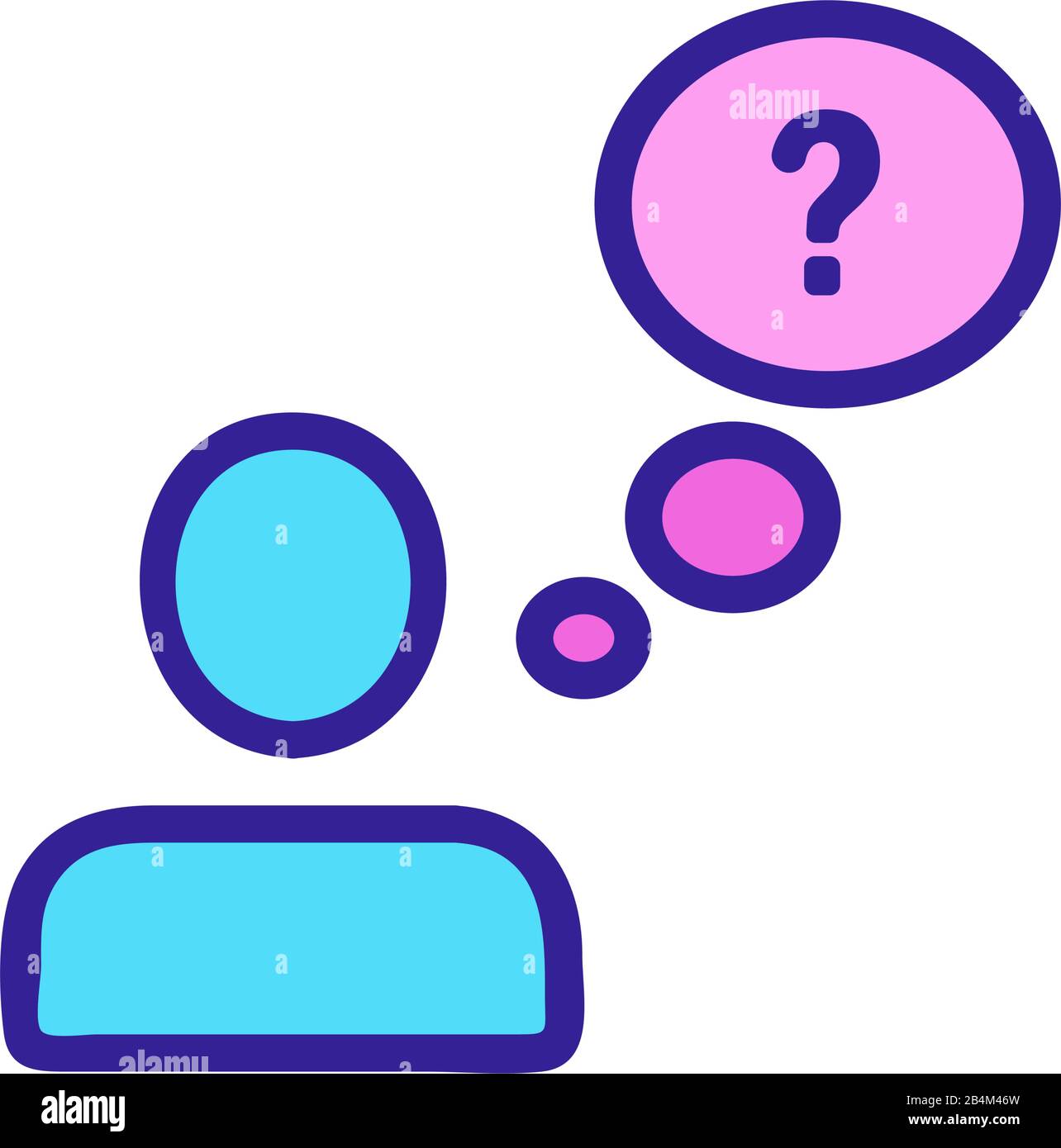 doubt the icon vector. Isolated contour symbol illustration Stock ...