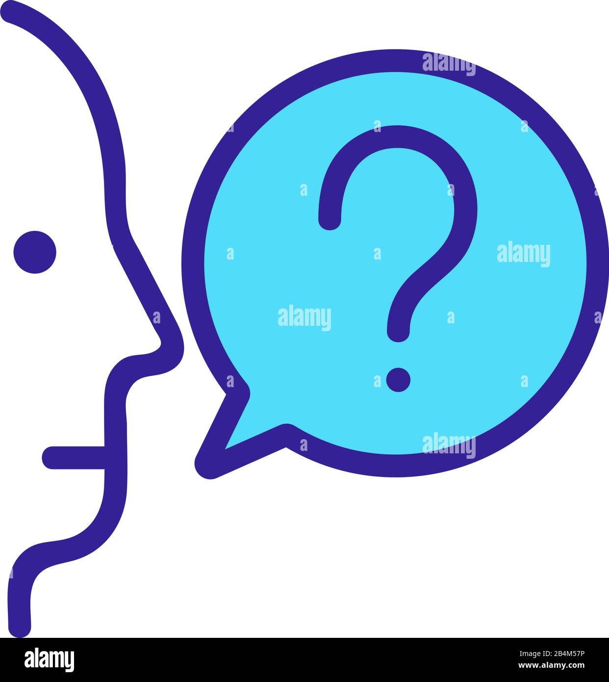 doubts and thoughts of the icon vector. Isolated contour symbol ...