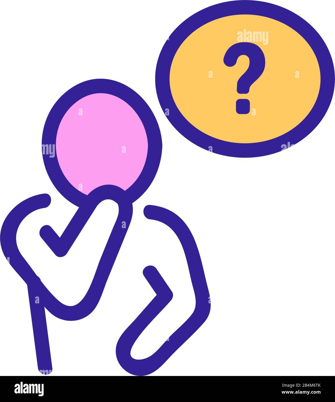 doubts and thoughts of the icon vector. Isolated contour symbol ...