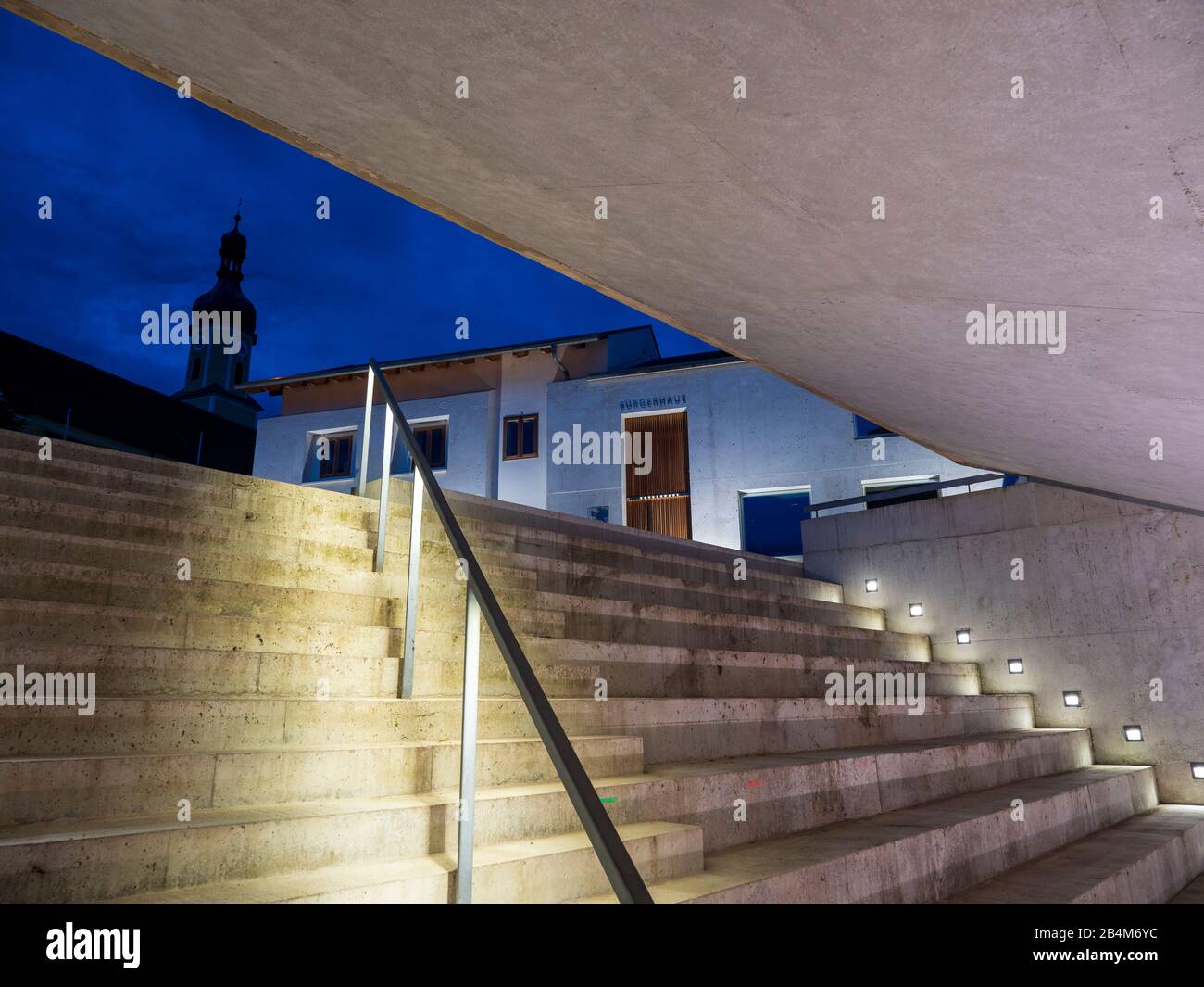 Blaibach concert hall, staircase, architect Peter Haimerl, concert ...