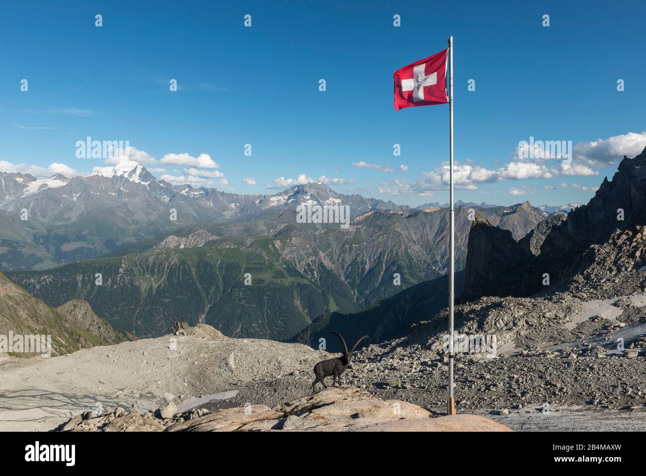 Switzerland mountain flag hi-res stock photography and images - Alamy