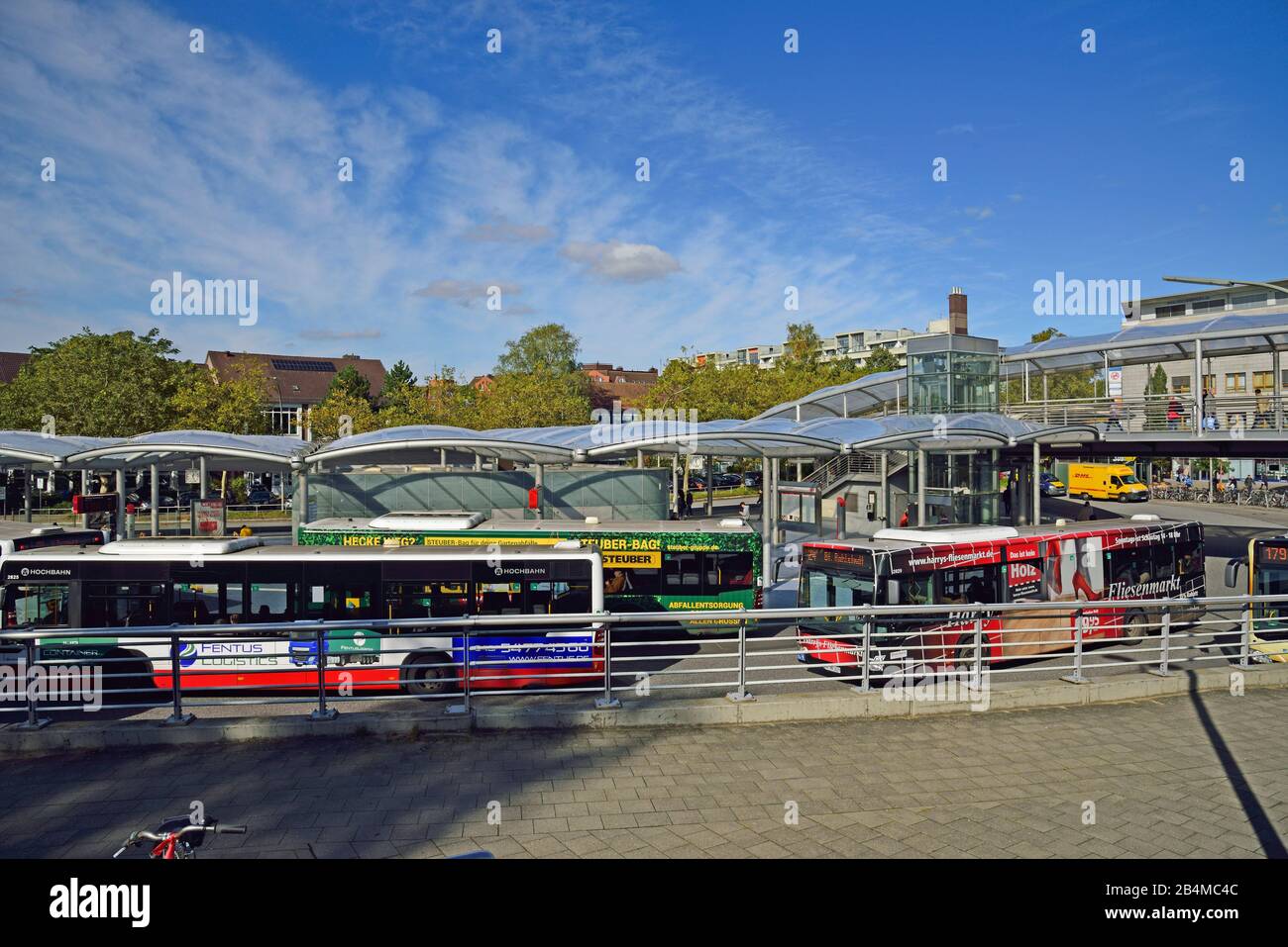 Europe, Germany, Hamburg, Poppenbüttel, bus station, modern facility ...