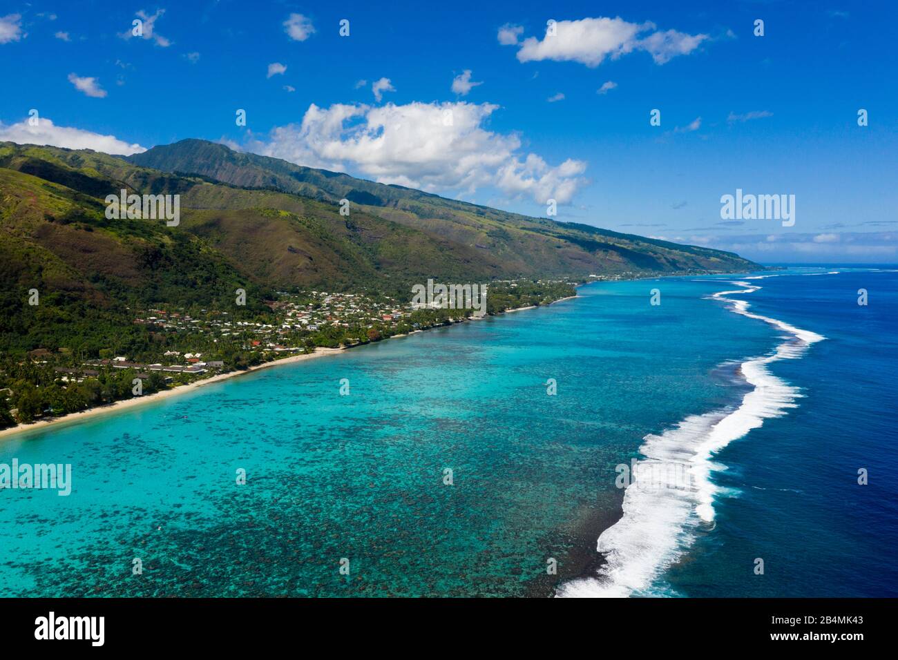Aerial View of the West Coast of Tahiti, Tahiti, French Polynesia Stock ...