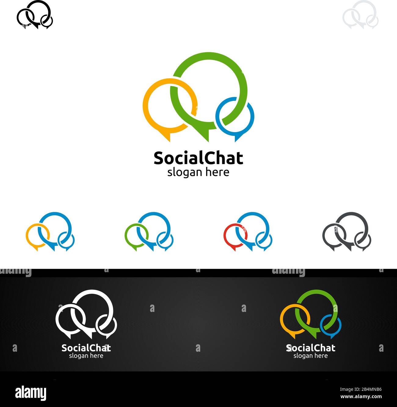 Community and Consulting Logo with App Bubble Chat Talk Concept or ...