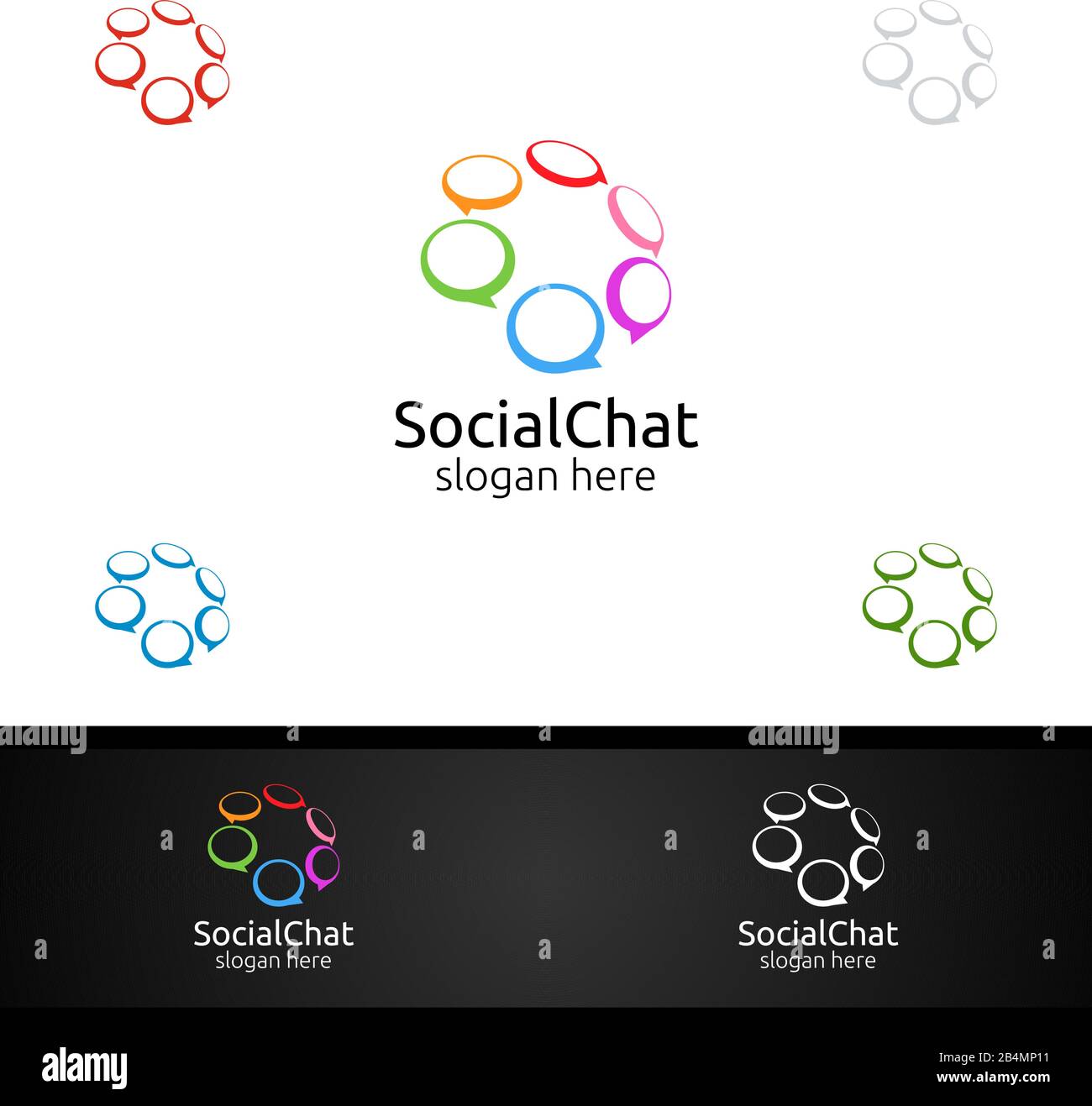 Community and Consulting Logo with App Bubble Chat Talk Concept or ...