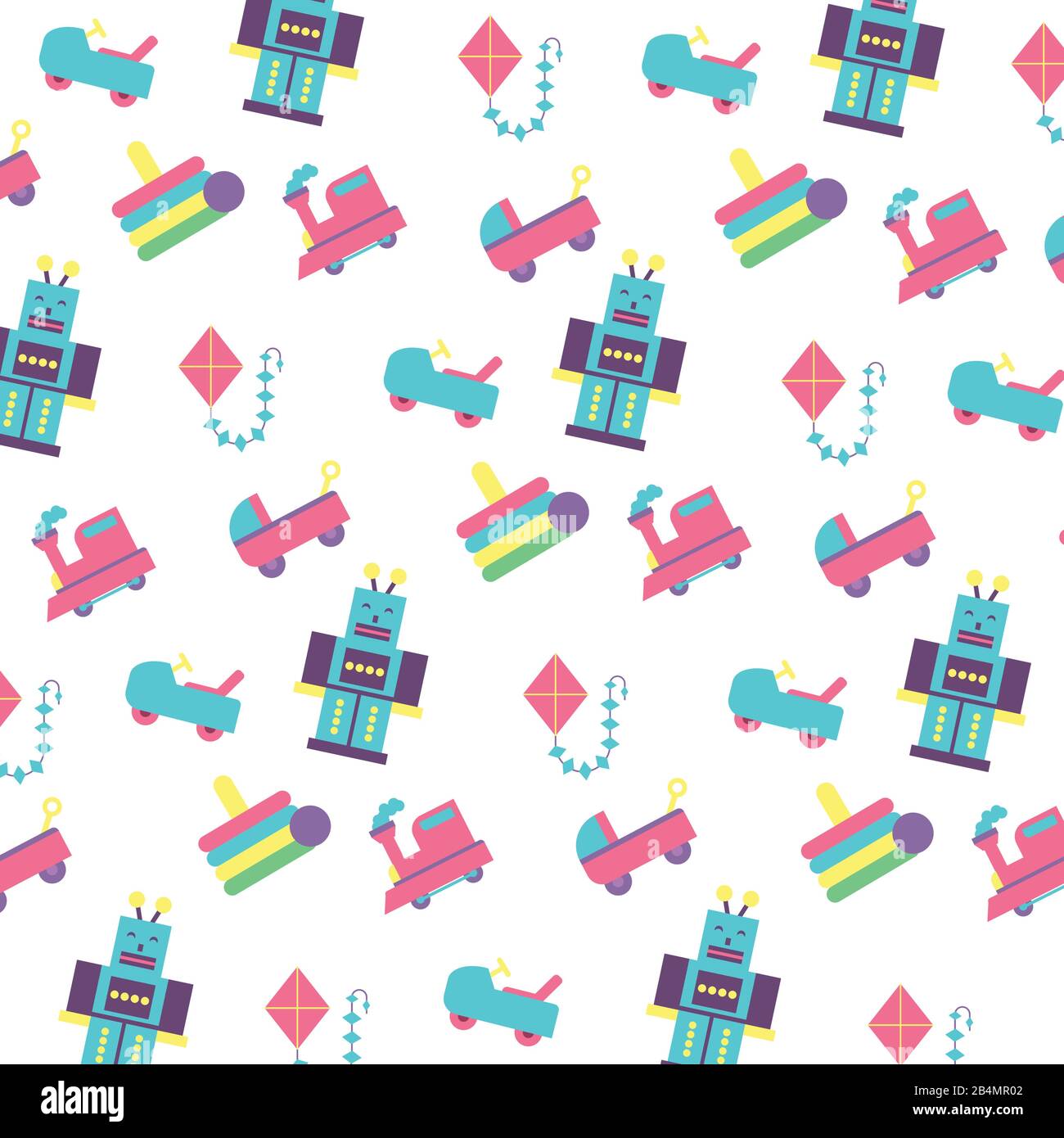 pattern of toys for small children on white background vector ...
