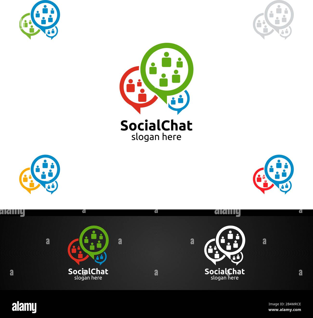Community and Consulting Logo with App Bubble Chat Talk Concept or ...