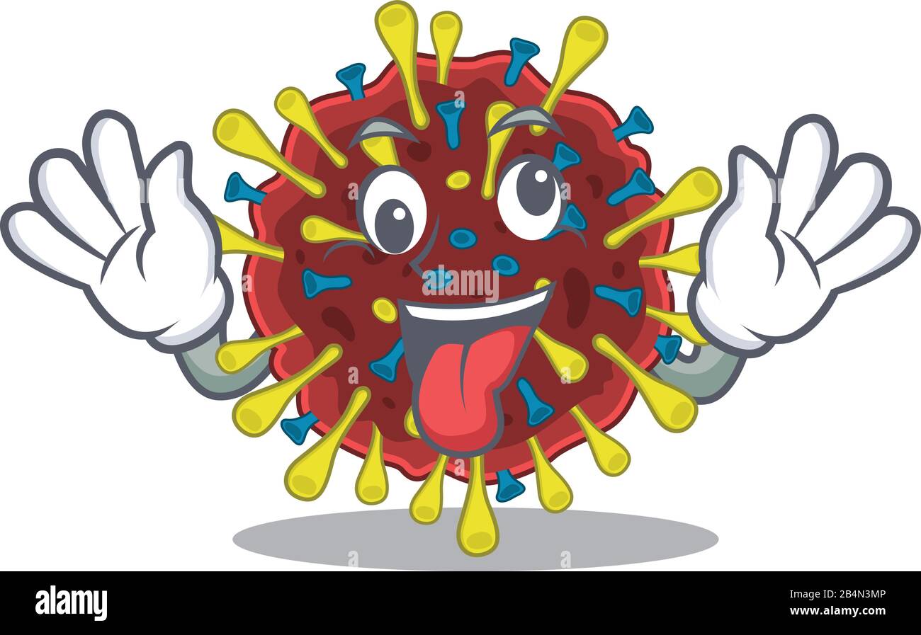 A picture of crazy face corona virus molecule mascot design style Stock ...