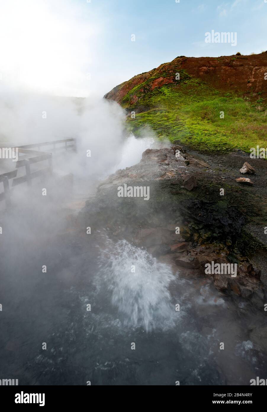Iceland, Deildartunguhvermit, hot natural thermal pools Stock Photo - Alamy