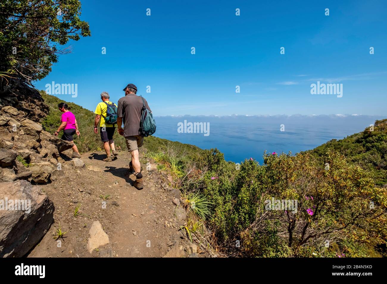 Hikers on the trail, hike on Stromboli, Aeolian Islands, Aeolian ...