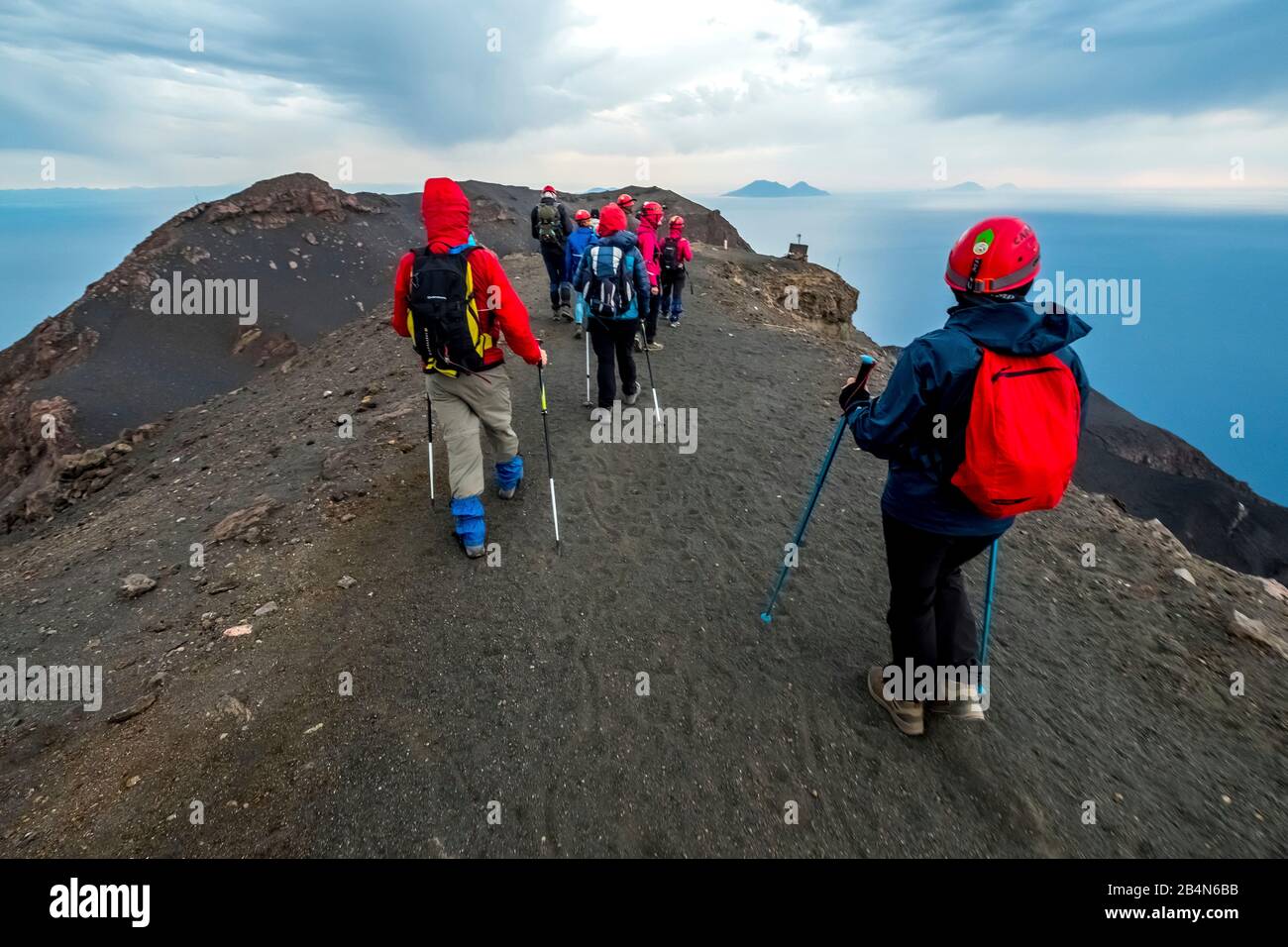 Ascent to the volcano, ascent of the volcano, hike to the summit of ...