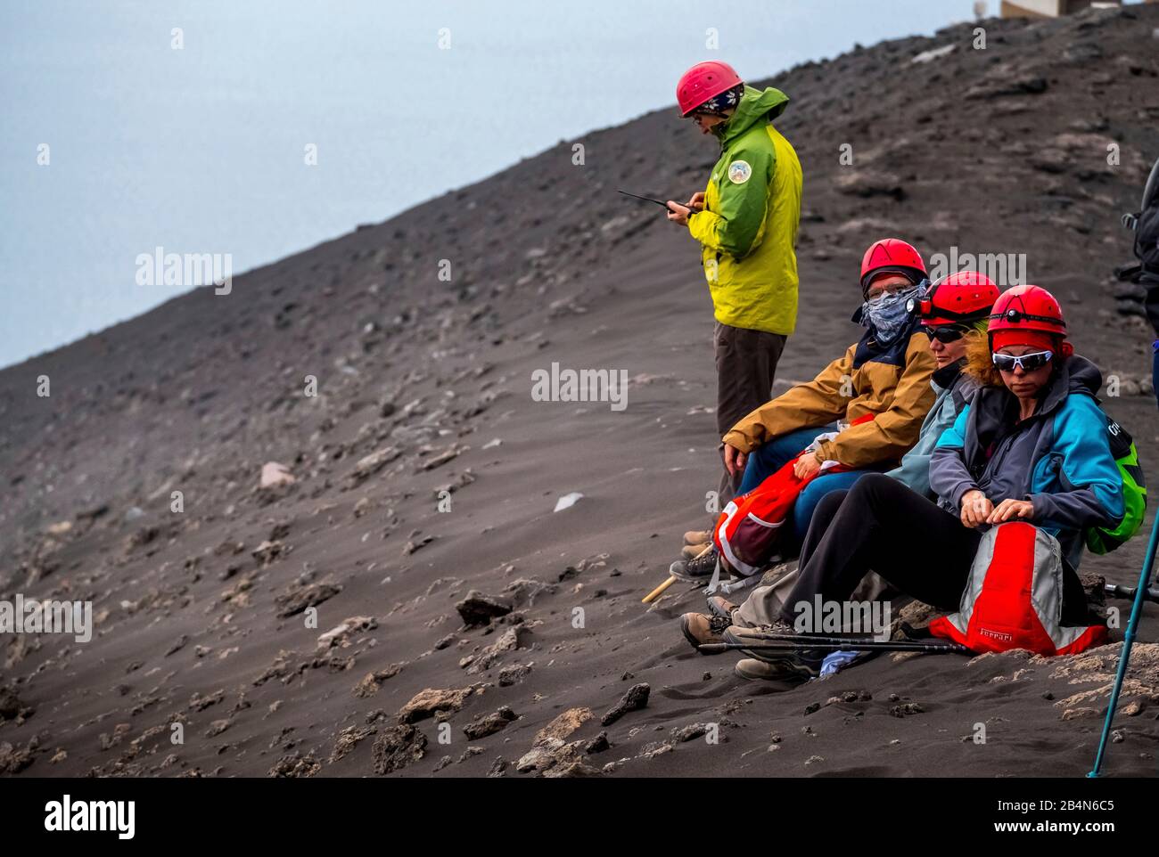 Hike to the summit of stromboli volcano hi-res stock photography and ...