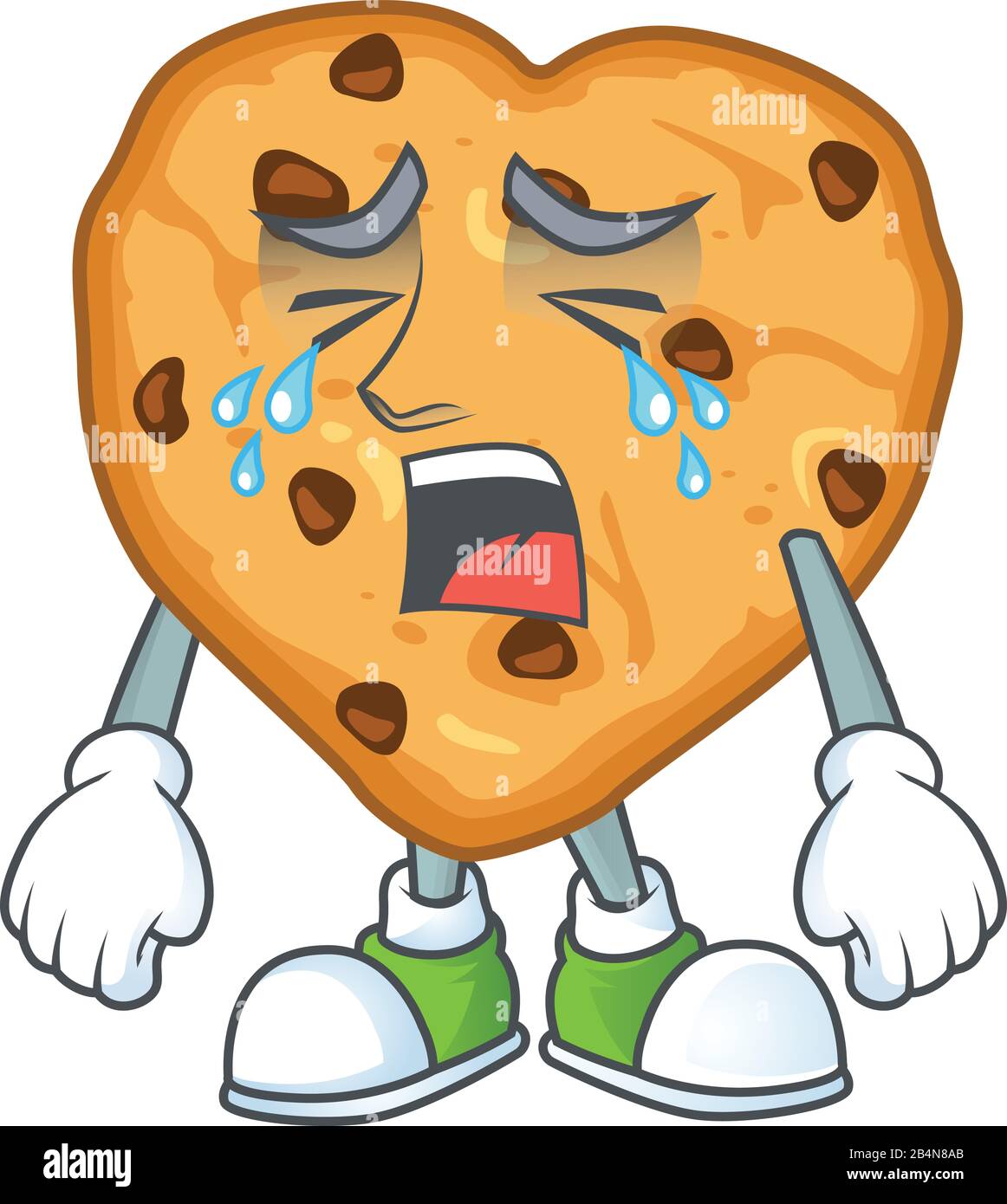 A Crying face of chocolate chips love cartoon character design Stock ...
